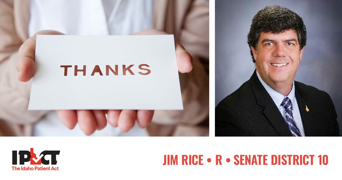 Jim Rice — Idaho Senator District 10, Caldwell, Rep.